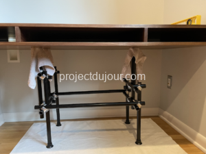 Built-in walnut desk and shelves - Project du Jour